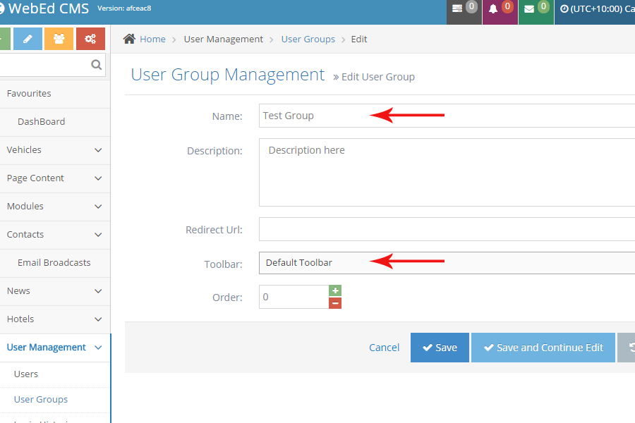 WebEd Cloud User Guide - How to create a User Group